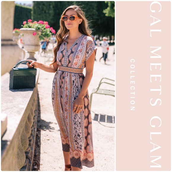 Gal Meets Glam | Dresses | Gal Meets Glam Liza Print Charmeuse Dress ...